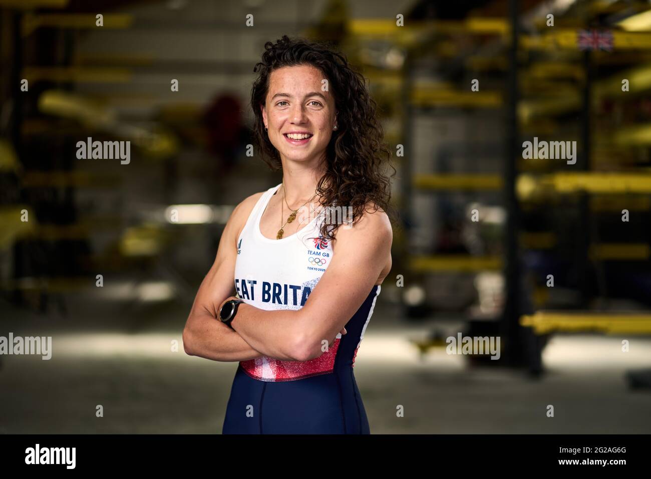 Great Britain's Imogen Grant during the Team GB Tokyo 2020 Rowing team ...