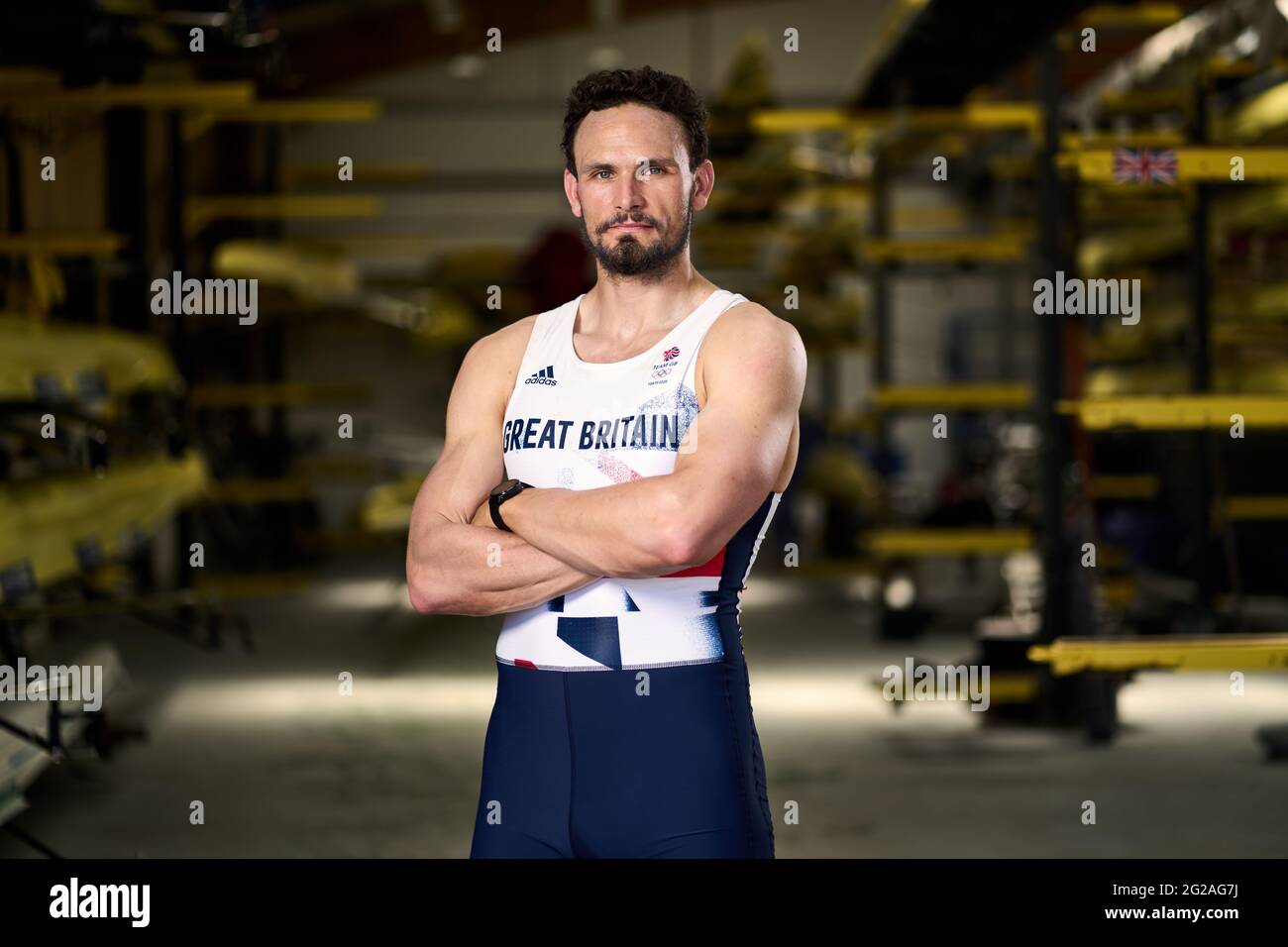 Great Britain's Joshua Bugajski during the Team GB Tokyo 2020 Rowing ...