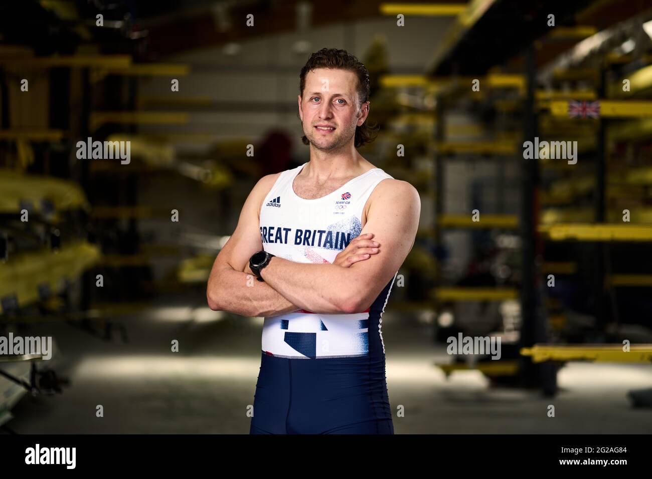 Great Britain's Jacob Dawson during the Team GB Tokyo 2020 Rowing team ...
