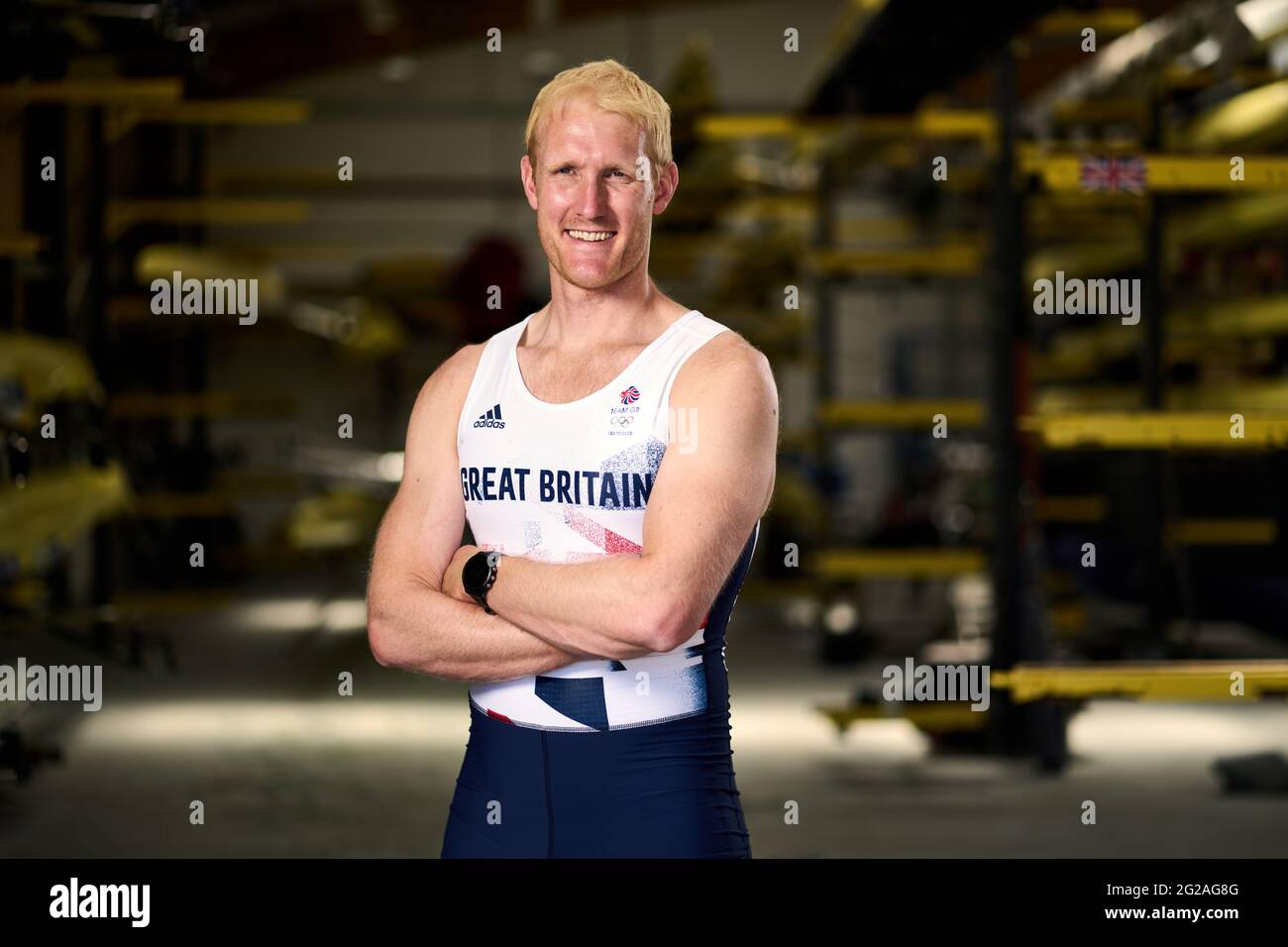 Great Britain's Oliver Cook during the Team GB Tokyo 2020 Rowing team ...
