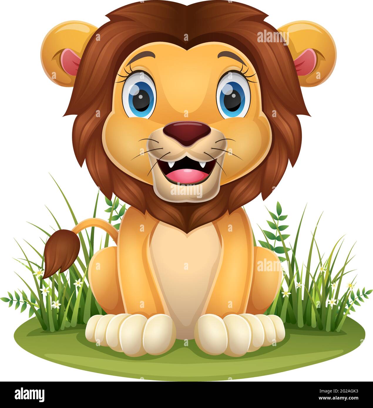 Cub sitting in grass Stock Vector Images - Alamy