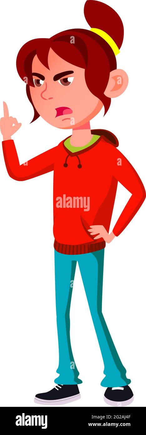 upset girl teenager telling off classmate cartoon vector Stock Vector ...