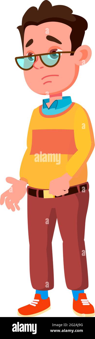 sad genius boy disappointed in lab result cartoon vector Stock Vector ...