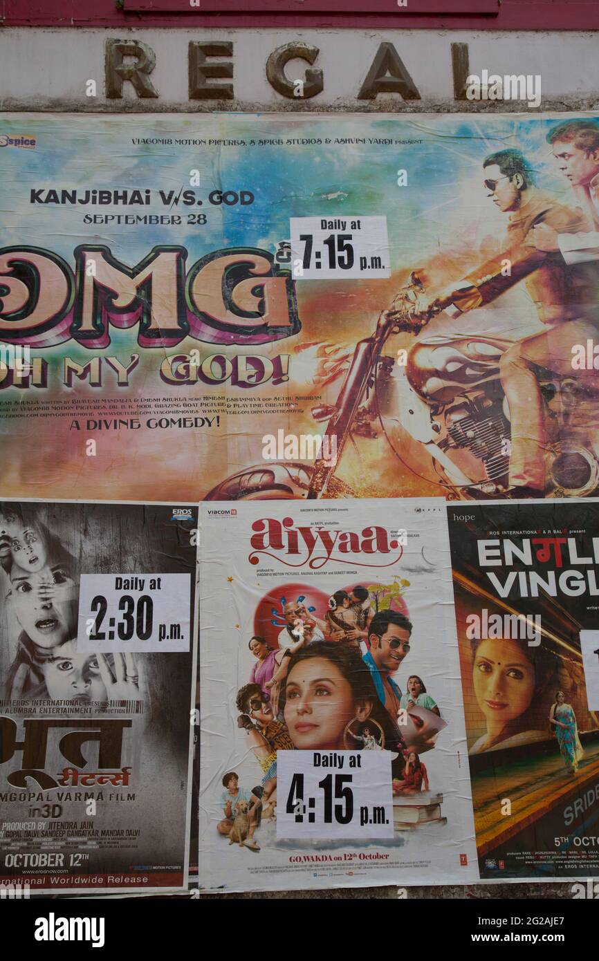 Mumbai cinema posters at the Regal Cinema (C 1933), Colaba, Mumbai ...