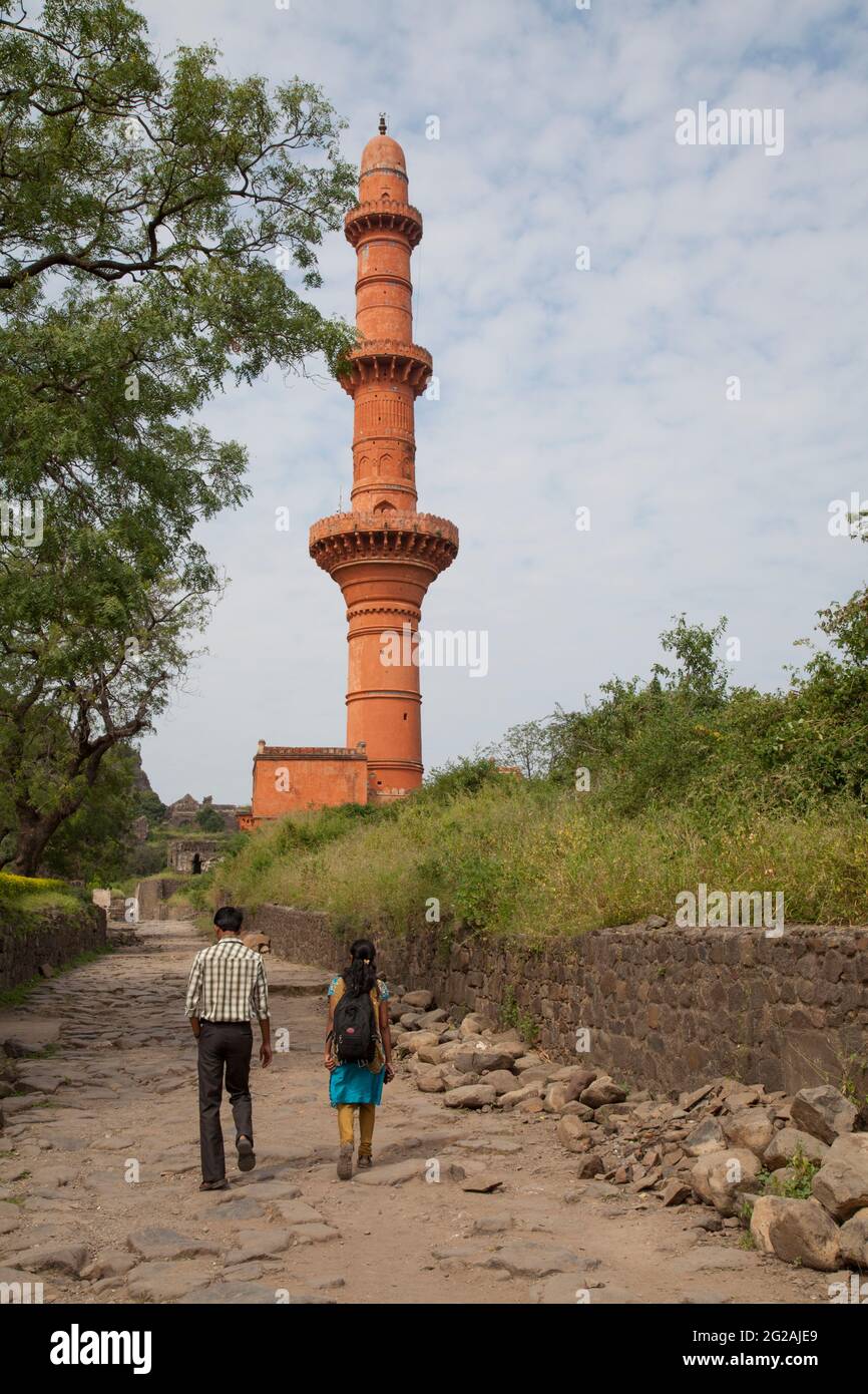 Chand Minar (Tower of the Moon, circa 1435) greets visitors to ...