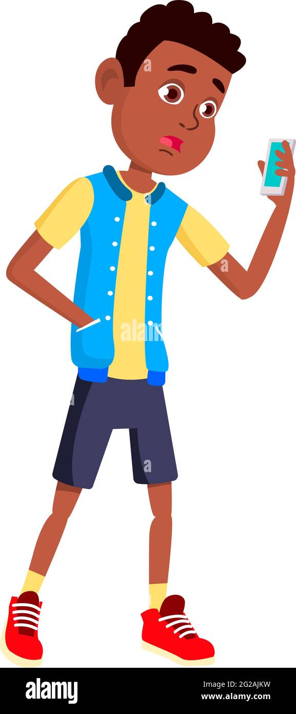 Boy smartphone outside Stock Vector Images - Alamy