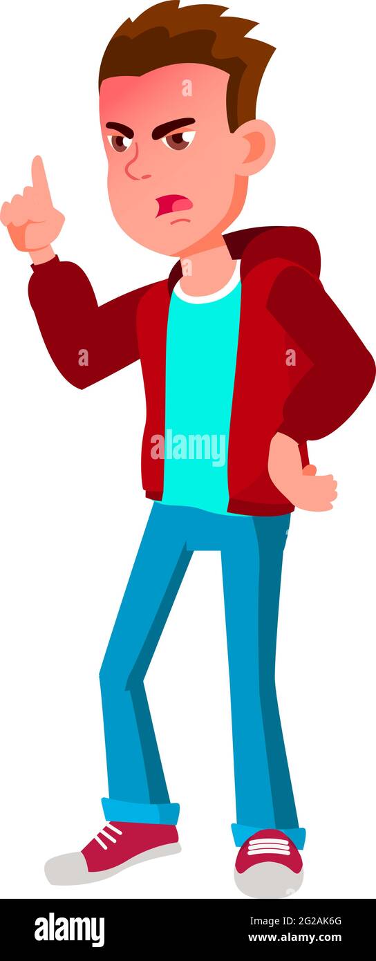 embittered boy anger shouting on friend cartoon vector Stock Vector ...