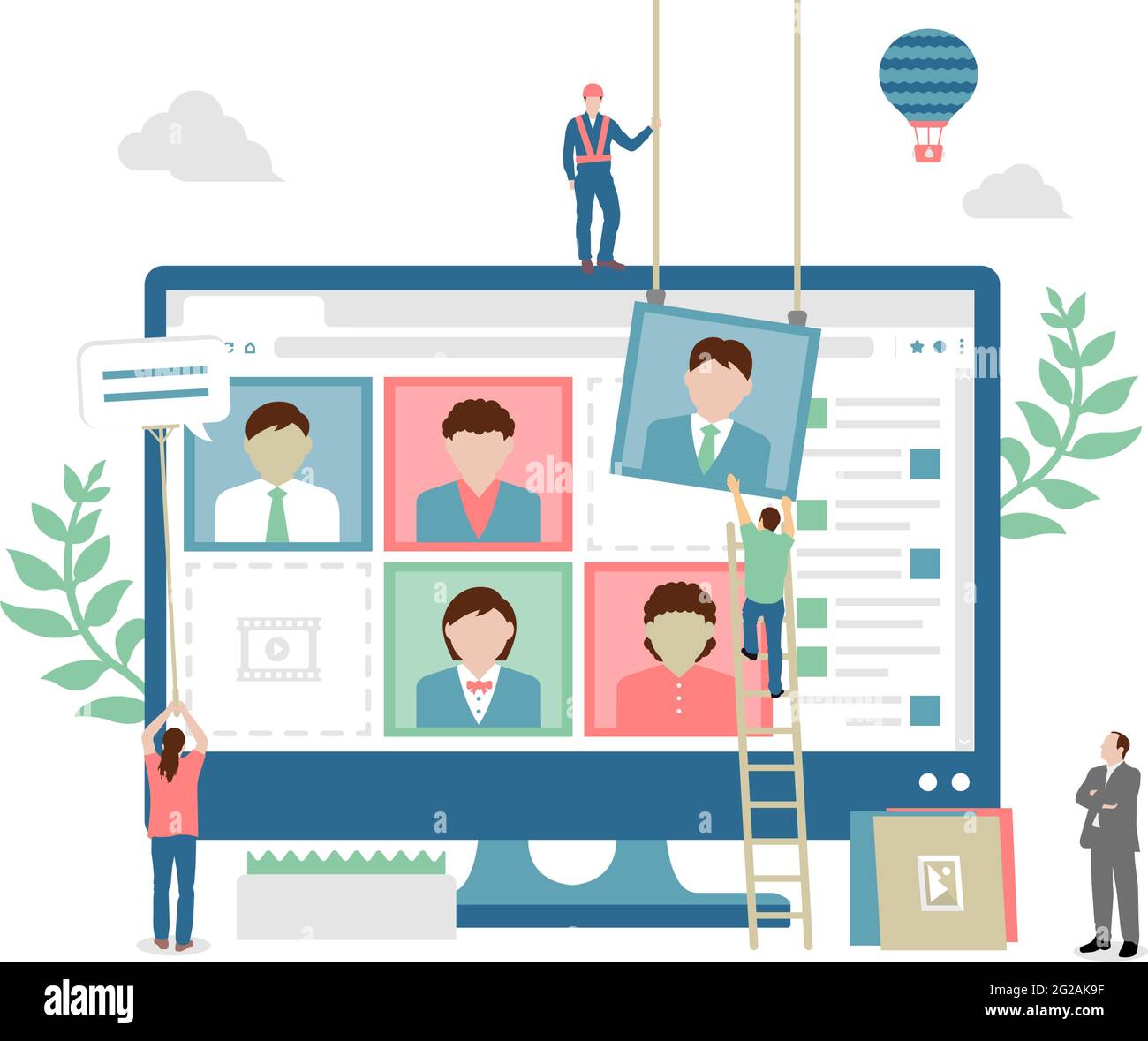 Video conference vector vectors hi-res stock photography and images - Alamy