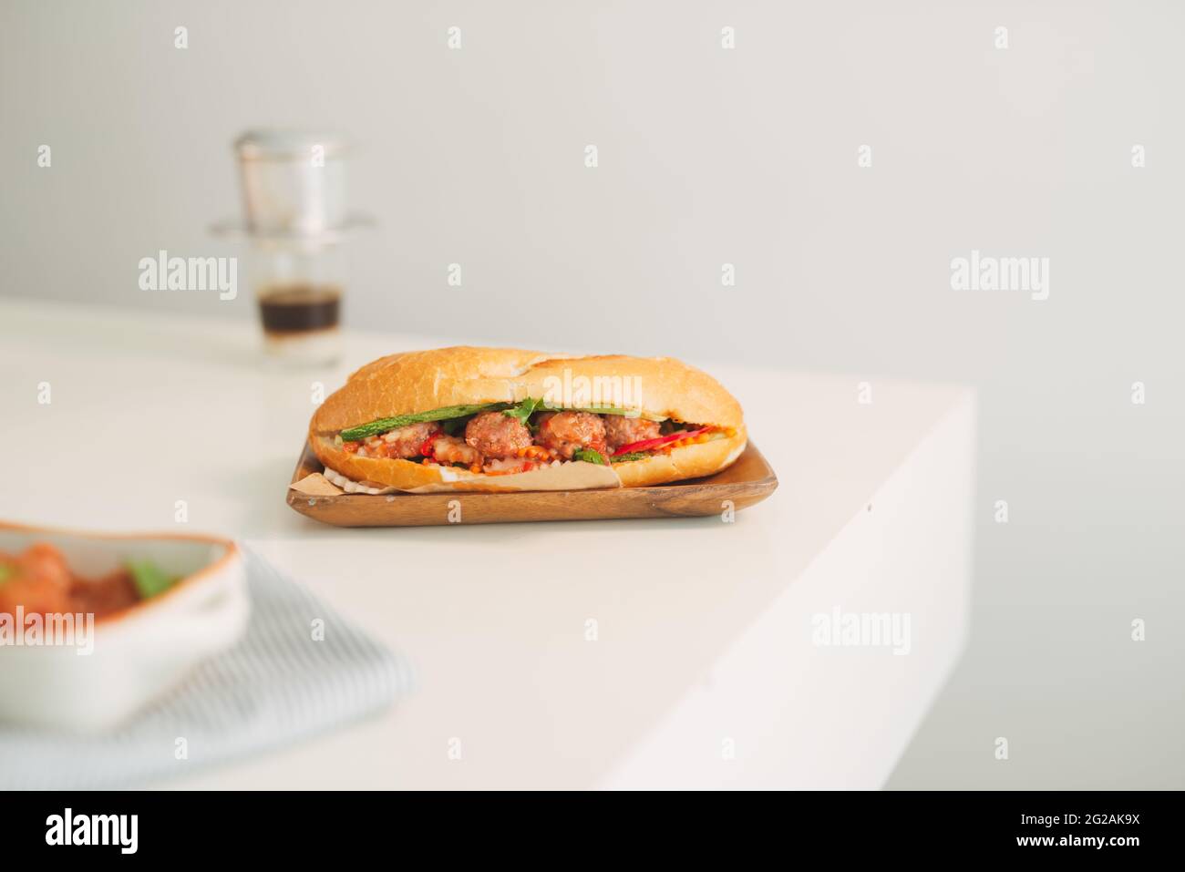 Traditional vietnamese breakfast dish called Banh Mi Xiu Mai Stock ...