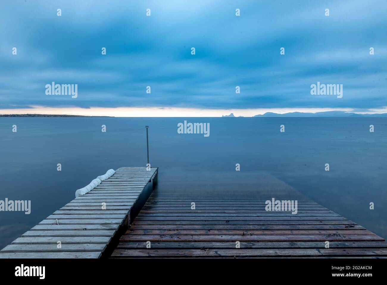 Formentera, Spain: 2021 May 26: Night view of the port of La Savina in ...