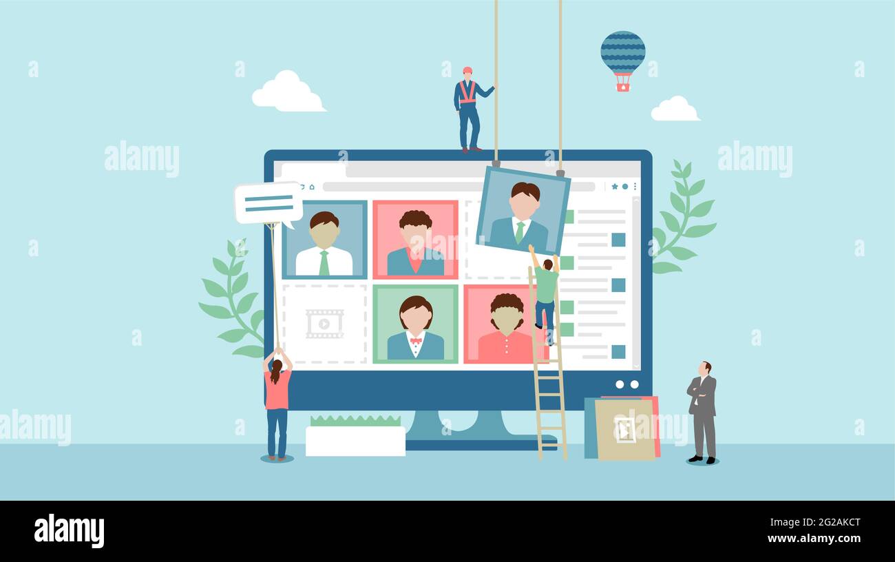 Zoom meeting cartoon hi-res stock photography and images - Alamy