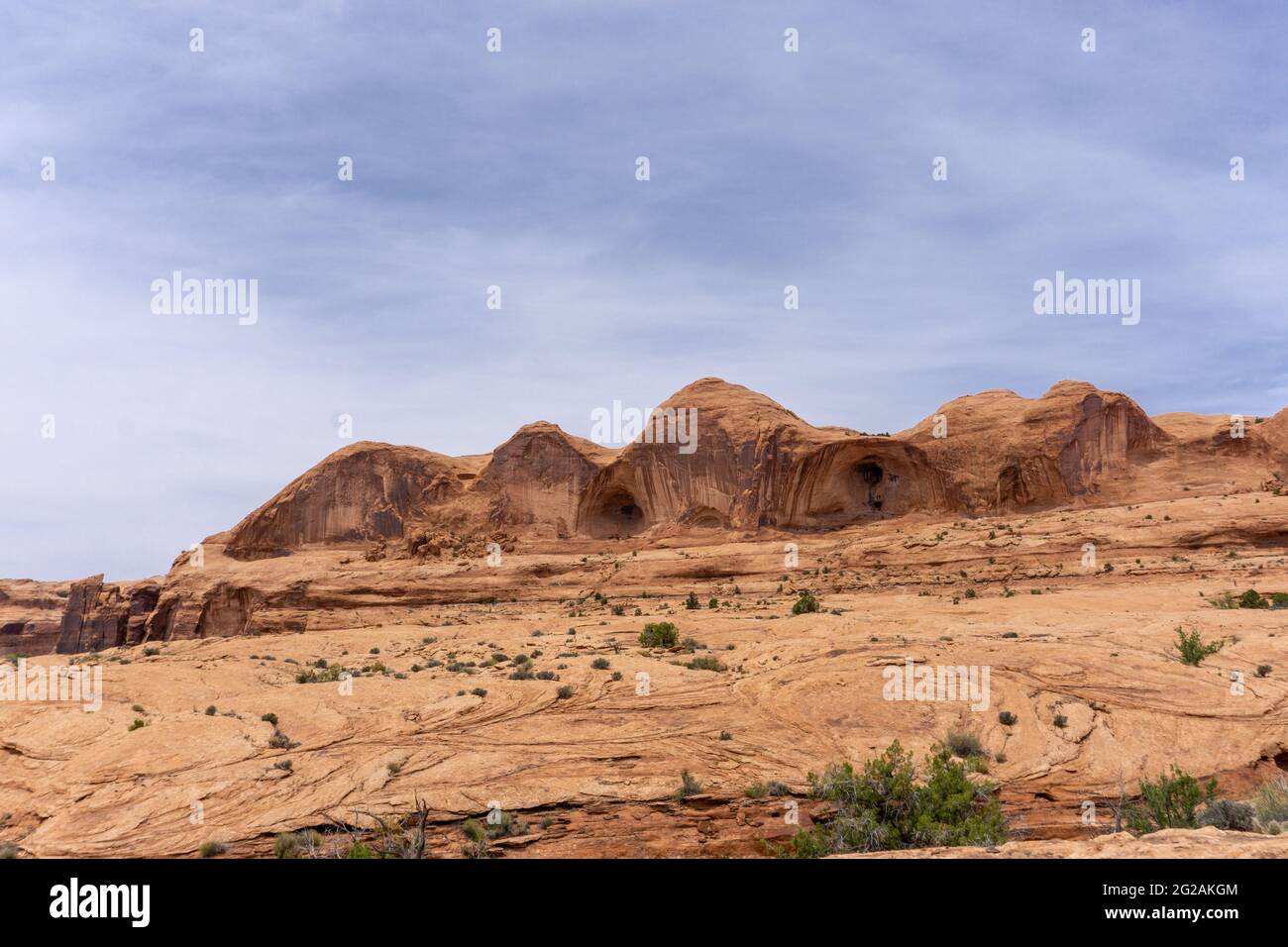 Utah sandstone cliff formations corona arch trail Stock Photo - Alamy