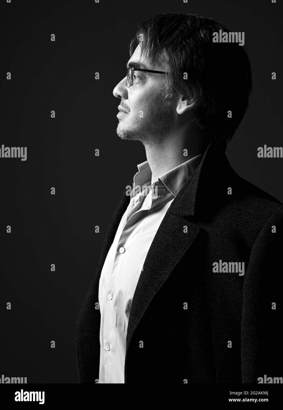 Man side profile Black and White Stock Photos & Images - Alamy