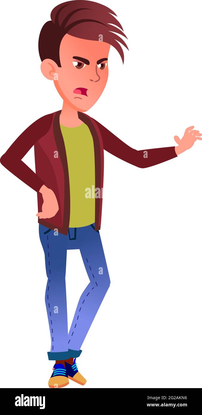 angry caucasian boy quarreling with brother cartoon vector Stock Vector ...