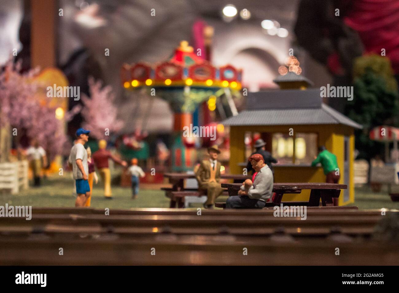 Carnival set up in a model train display Stock Photo - Alamy