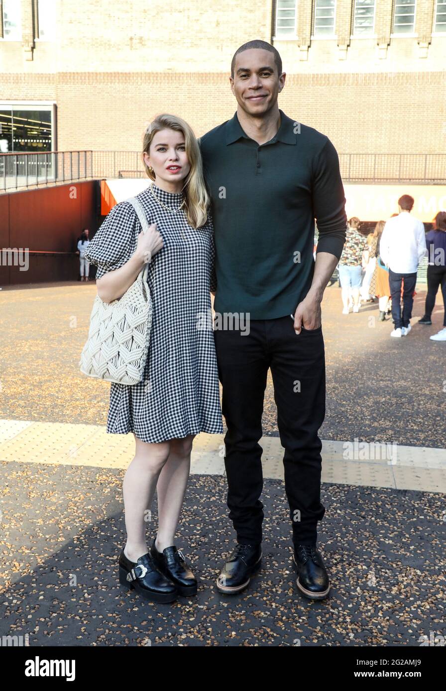London, UK. 08th June, 2021. John MacMillan (R) and guest attend the ...