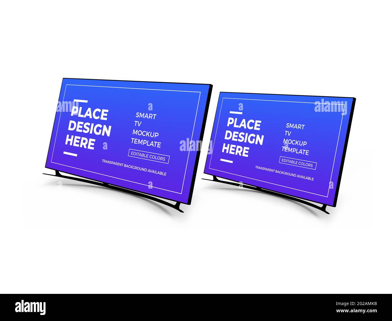 Smart TV Display 3D Illustration Mockup Scene on Isolated Background ...