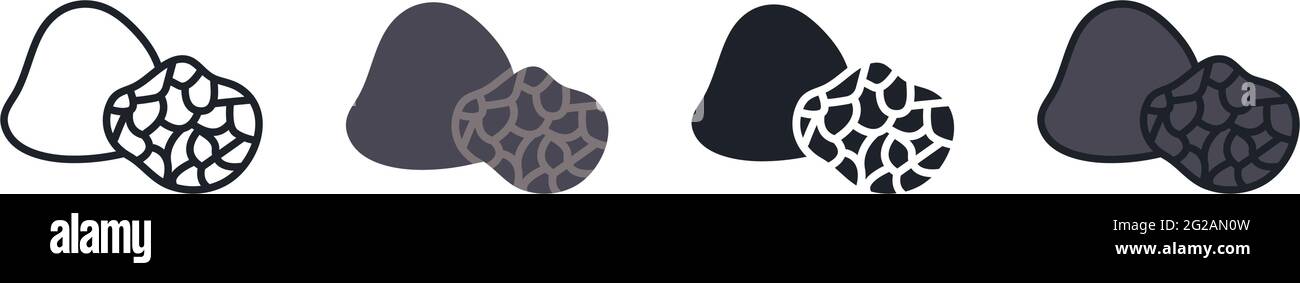 Black truffle icon. Linear flat color icons contour shape outline. Thin ...