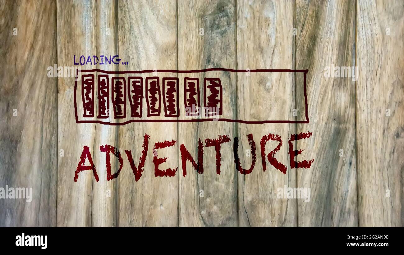 Street Sign the Direction Way to to Adventure Stock Photo - Alamy