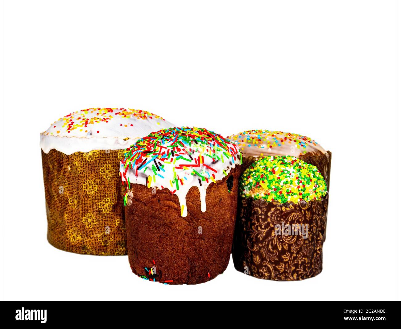 Easter Bread With Colored Glaze On A White Background Easter Bread