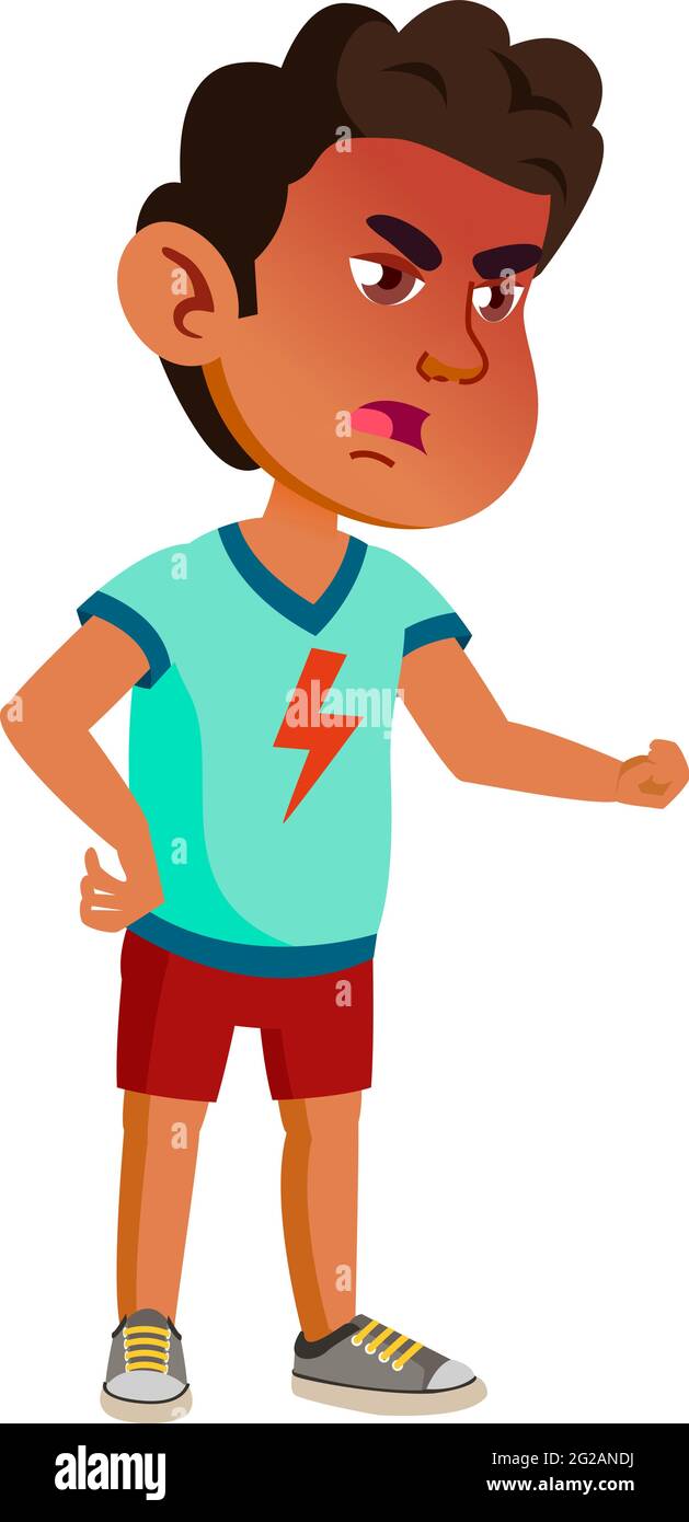 mad arabic boy shouting on brother cartoon vector Stock Vector Image ...