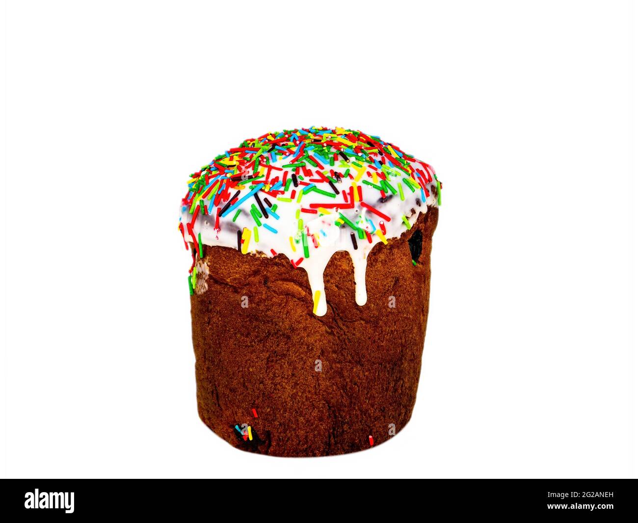 Easter bread with colored glaze on a white background. Easter bread ...