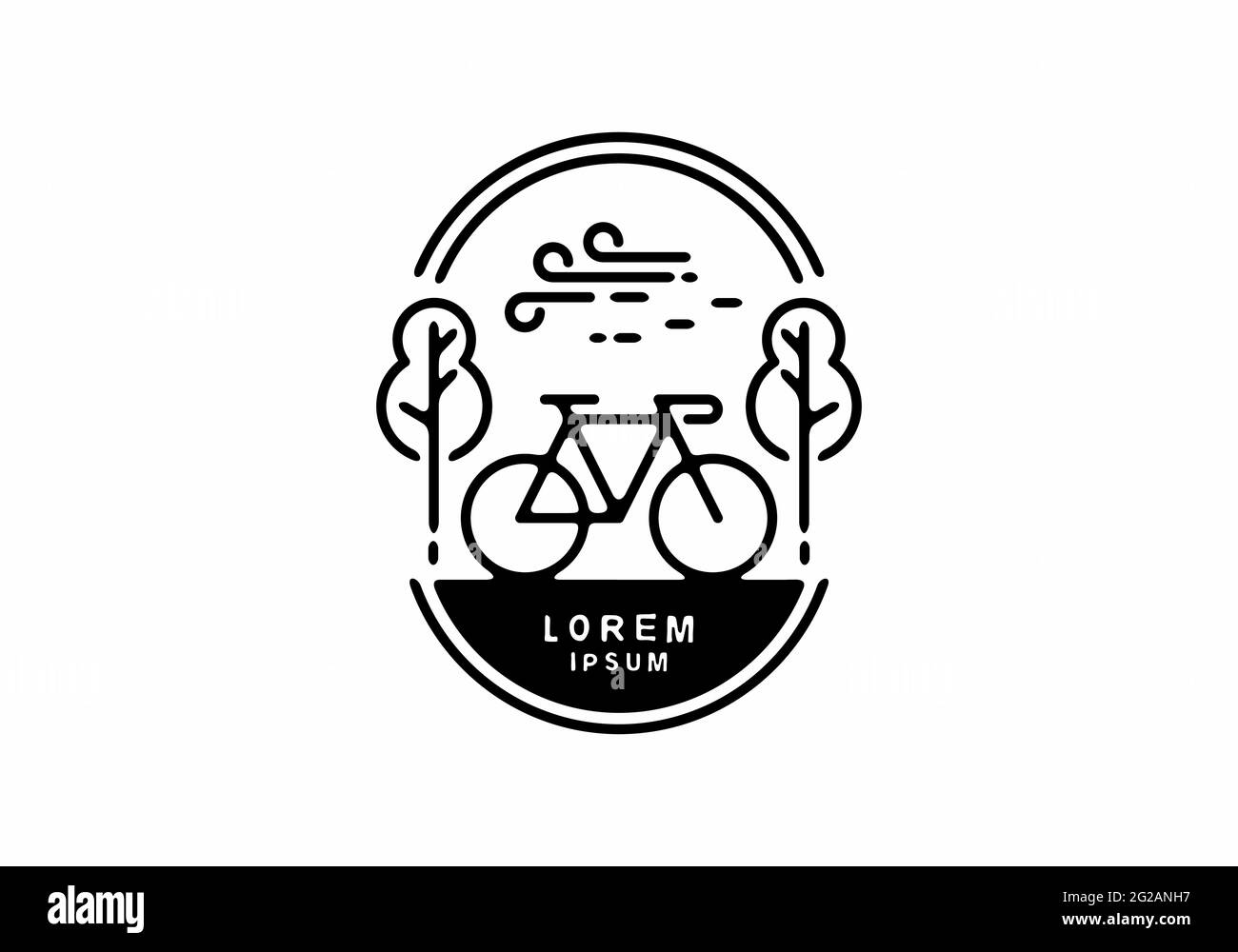 Black line art of bicycle badge design Stock Vector Image & Art - Alamy