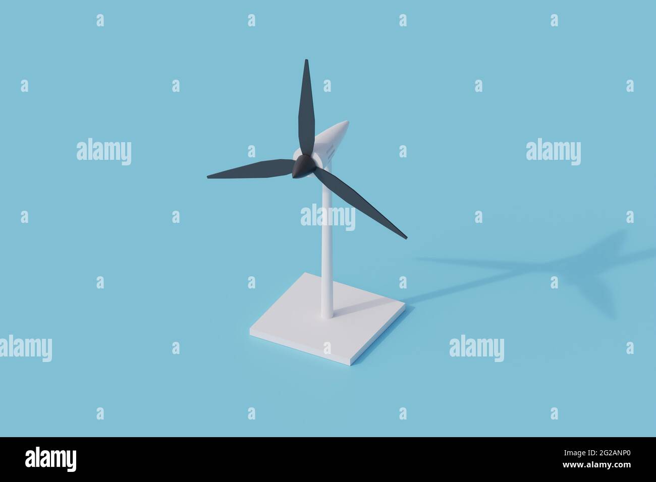 wind turbine single isolated object. 3d render illustration isometric ...