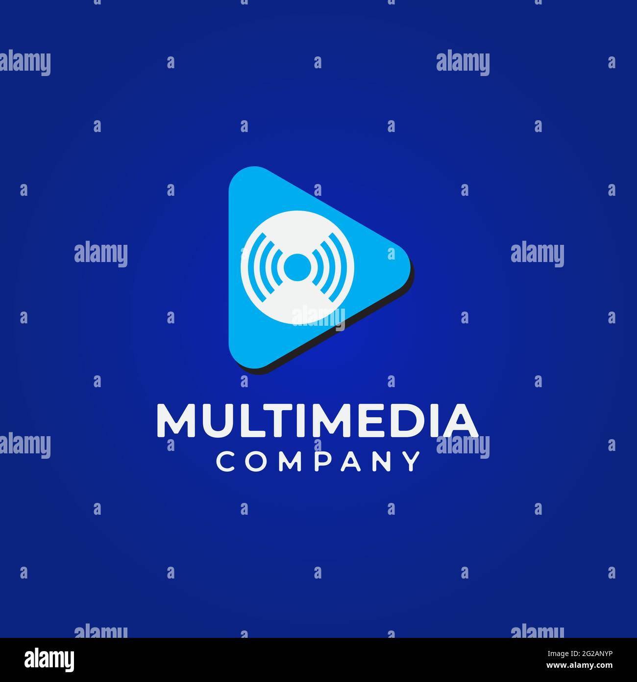 Vector illustration of Play Button with Spinning Disc and Live Feed ...