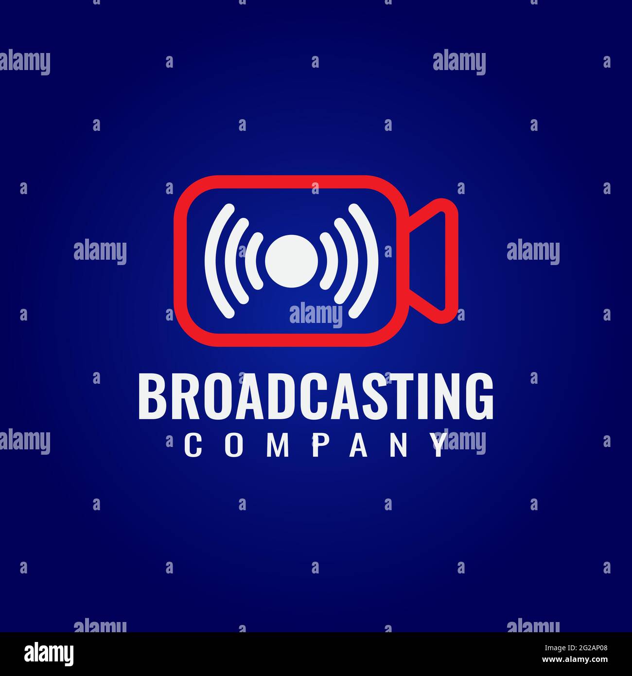 Multimedia and Broadcasting Company Logo on Dark Blue Background ...