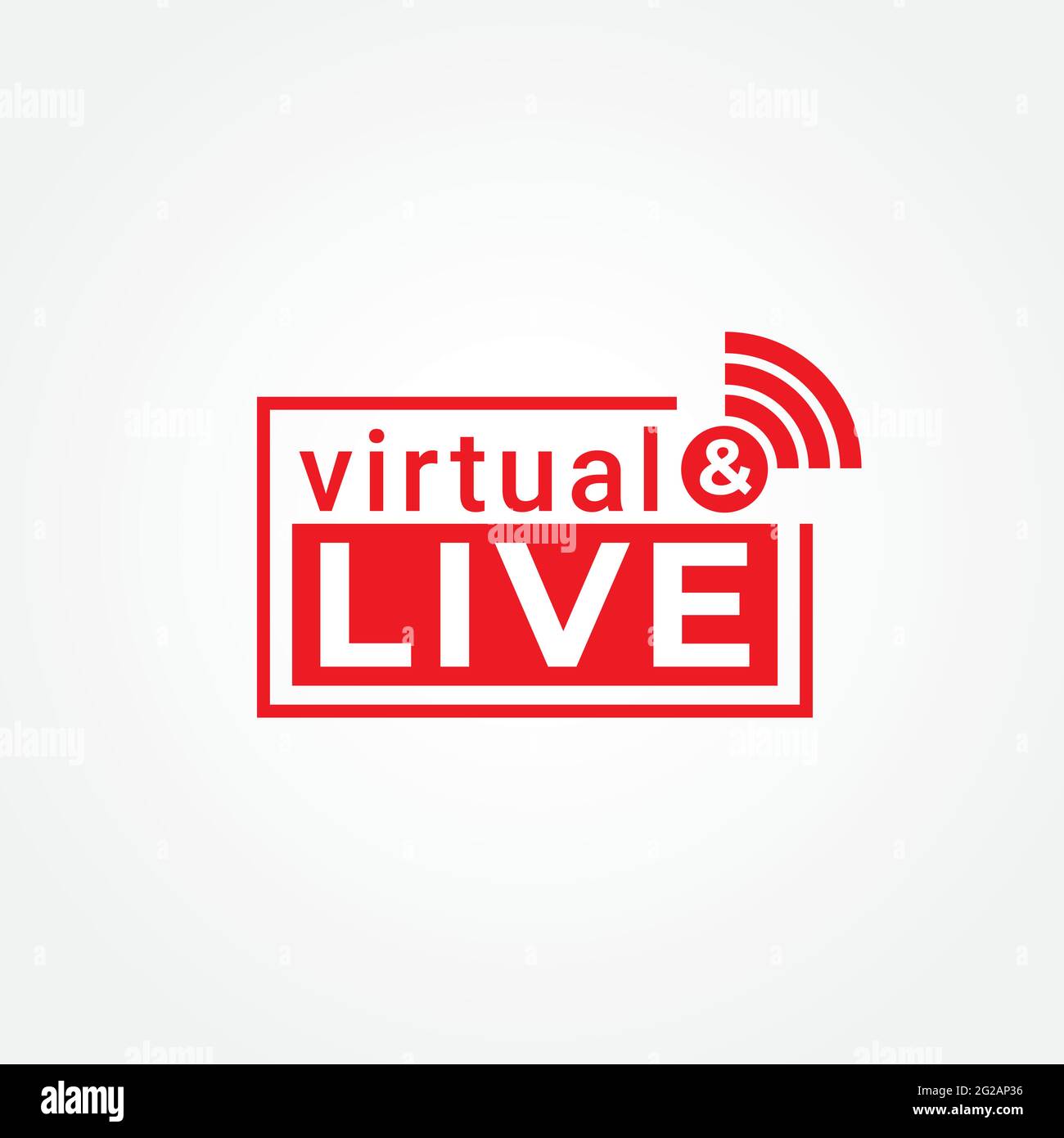 Virtual and Live logo concept with Square shape and signal icon ...