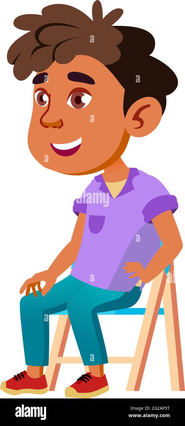 small hispanic boy watching fantoccini cartoon vector Stock Vector ...