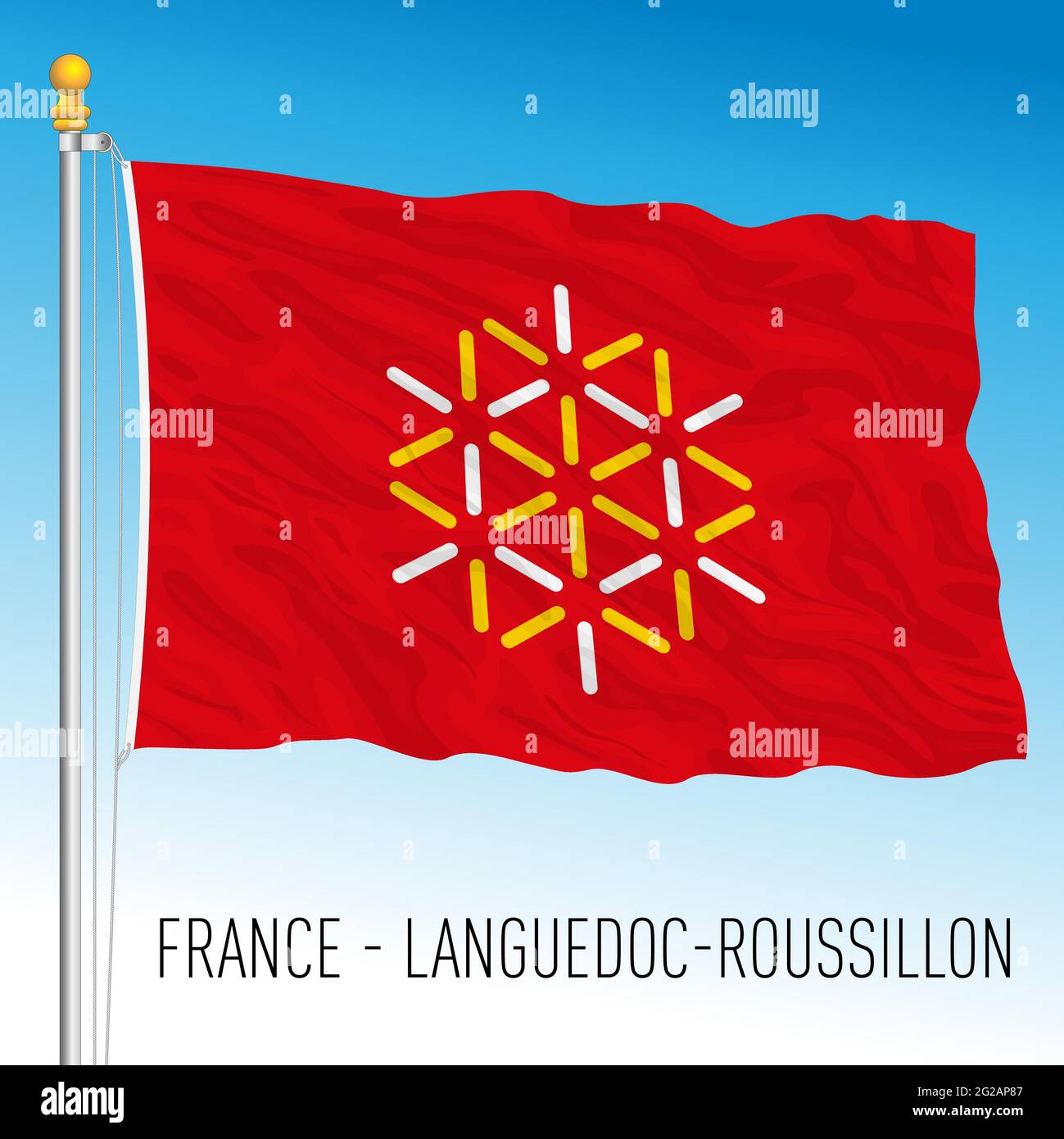 Languedoc - Roussillon regional flag, France, European Union, vector ...