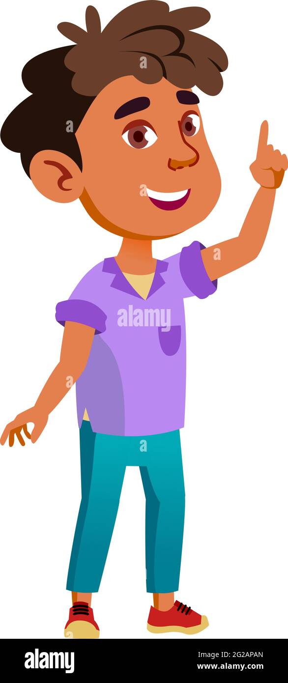 latino small boy has an idea for game cartoon vector Stock Vector Image ...