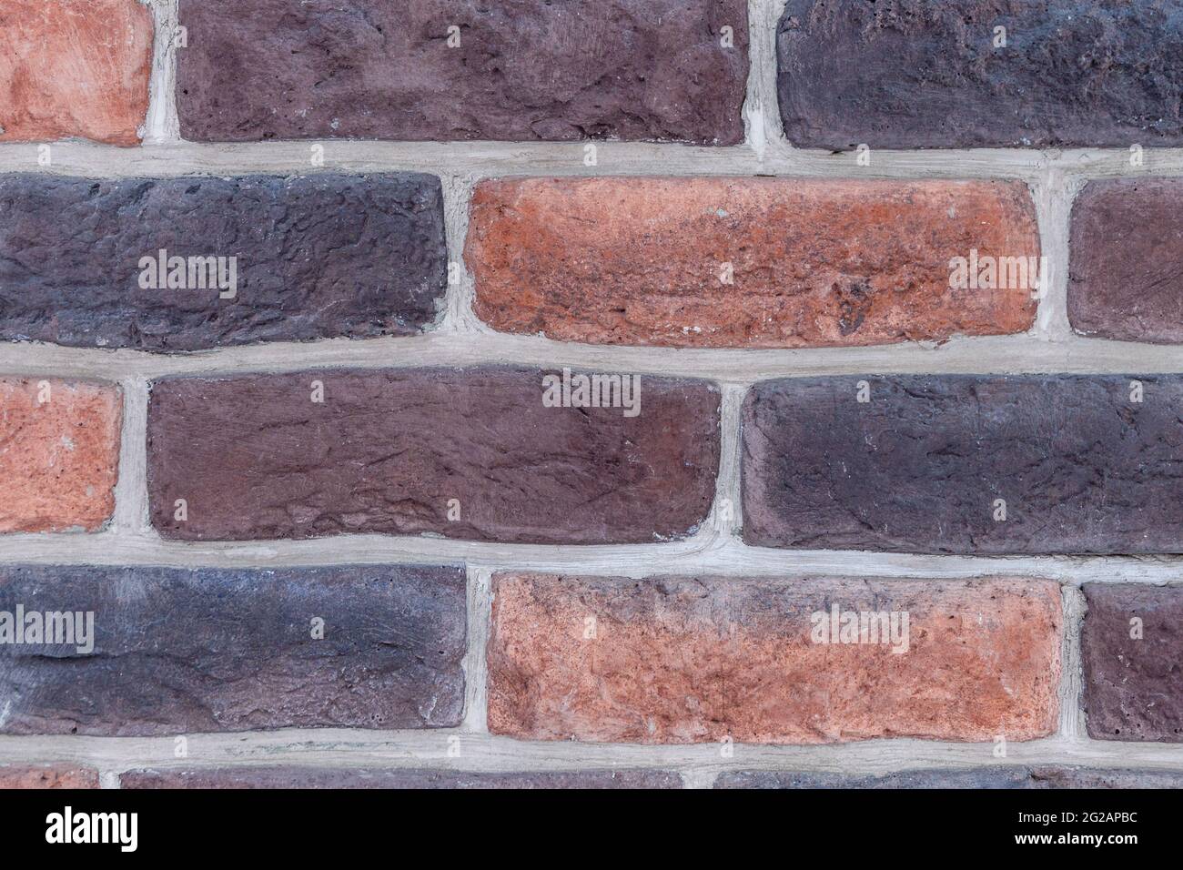 Brick wall of clinker decorative brick close-up. Designer brickwork ...