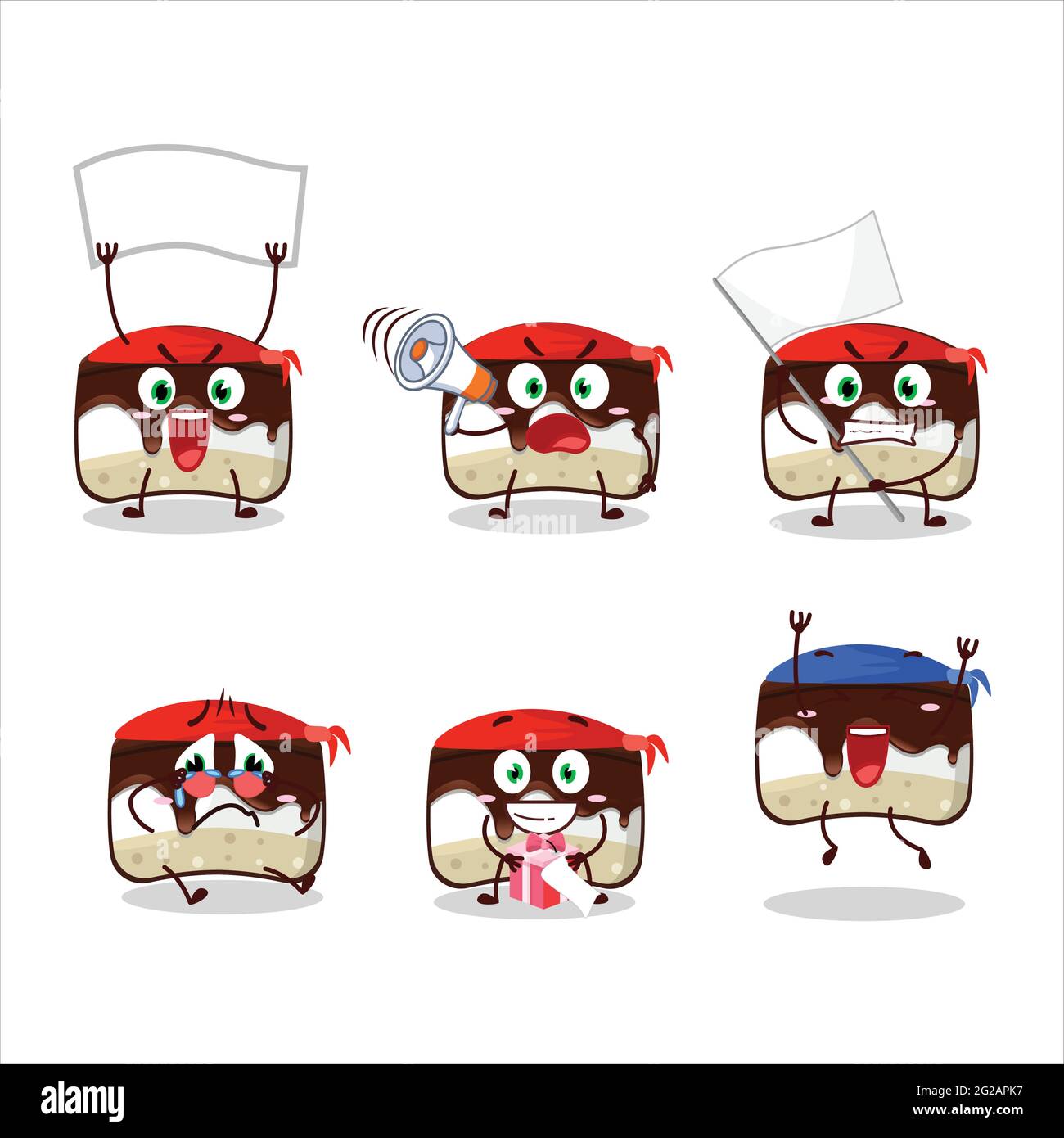 Mascot design style of chocolate cake character as an attractive ...