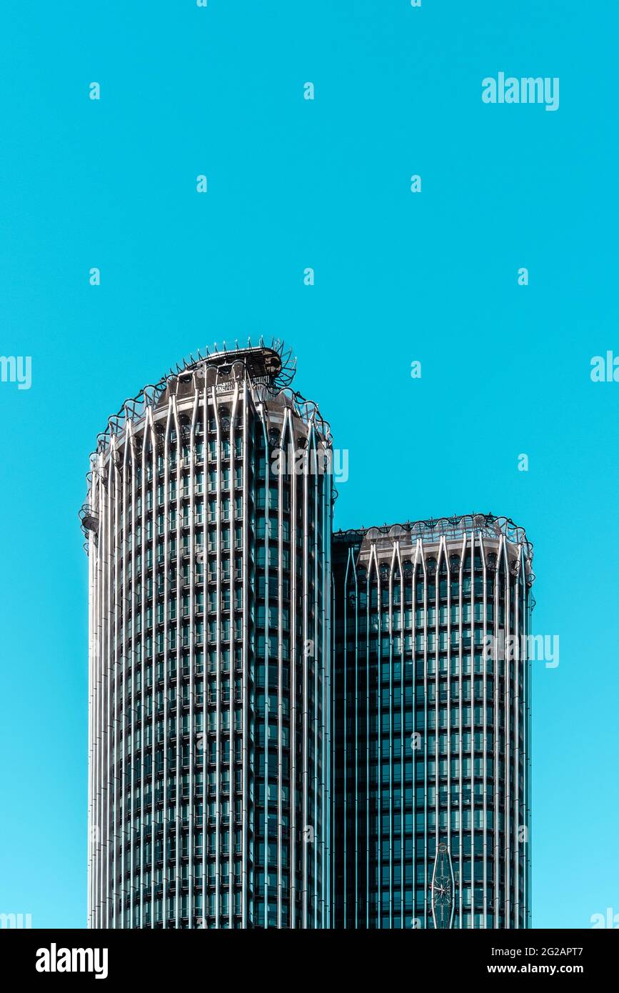 Madrid, Spain - 30 August 2020: Modern Office Building in AZCA ...