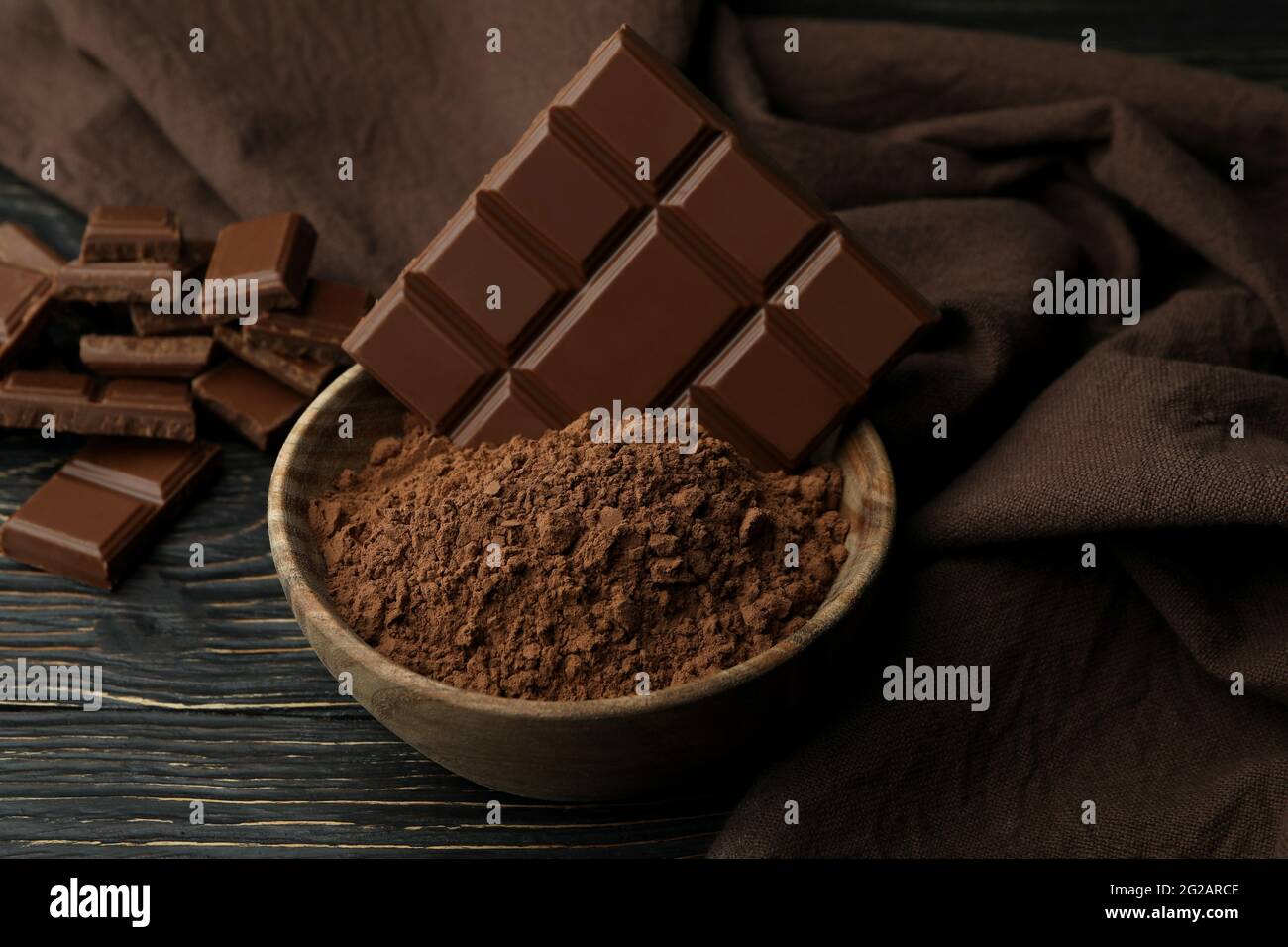 Broken chocolate bars on table hi-res stock photography and images - Alamy