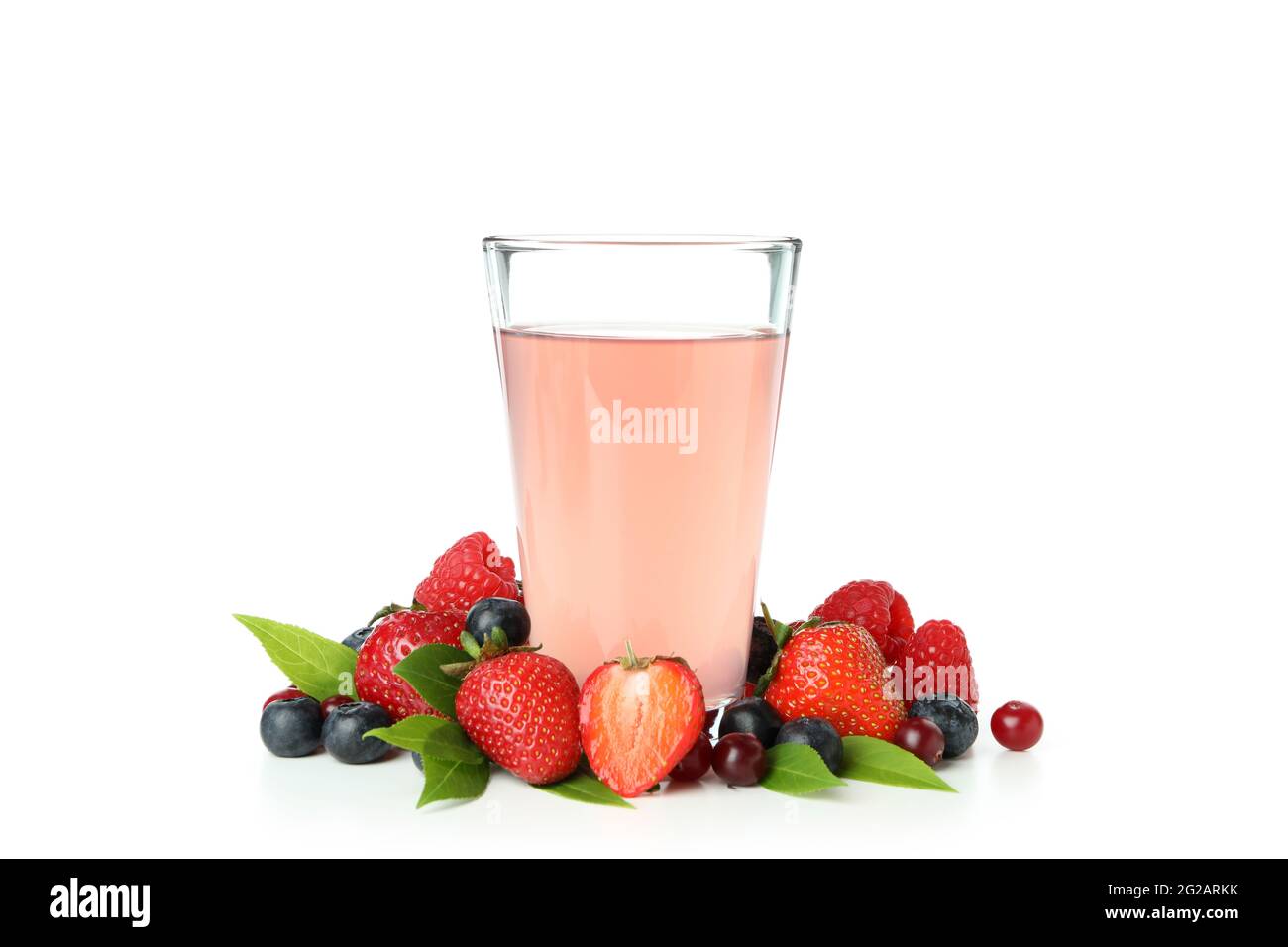 Berry mix and juice isolated on white background Stock Photo - Alamy