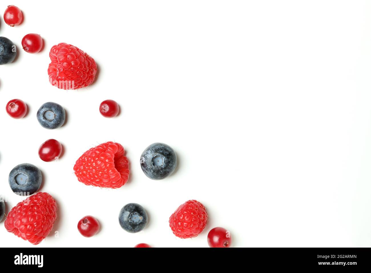 Delicious fresh berry mix on white background Stock Photo - Alamy
