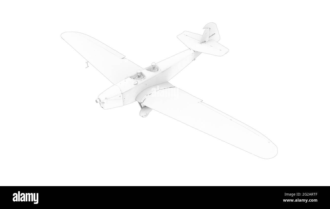 3D rendering of a airplane computer model isolated on empty space ...