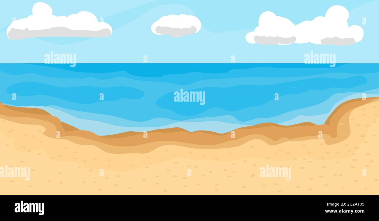 Seashore abstract poster. Beach vector illustration. Summer holiday ...