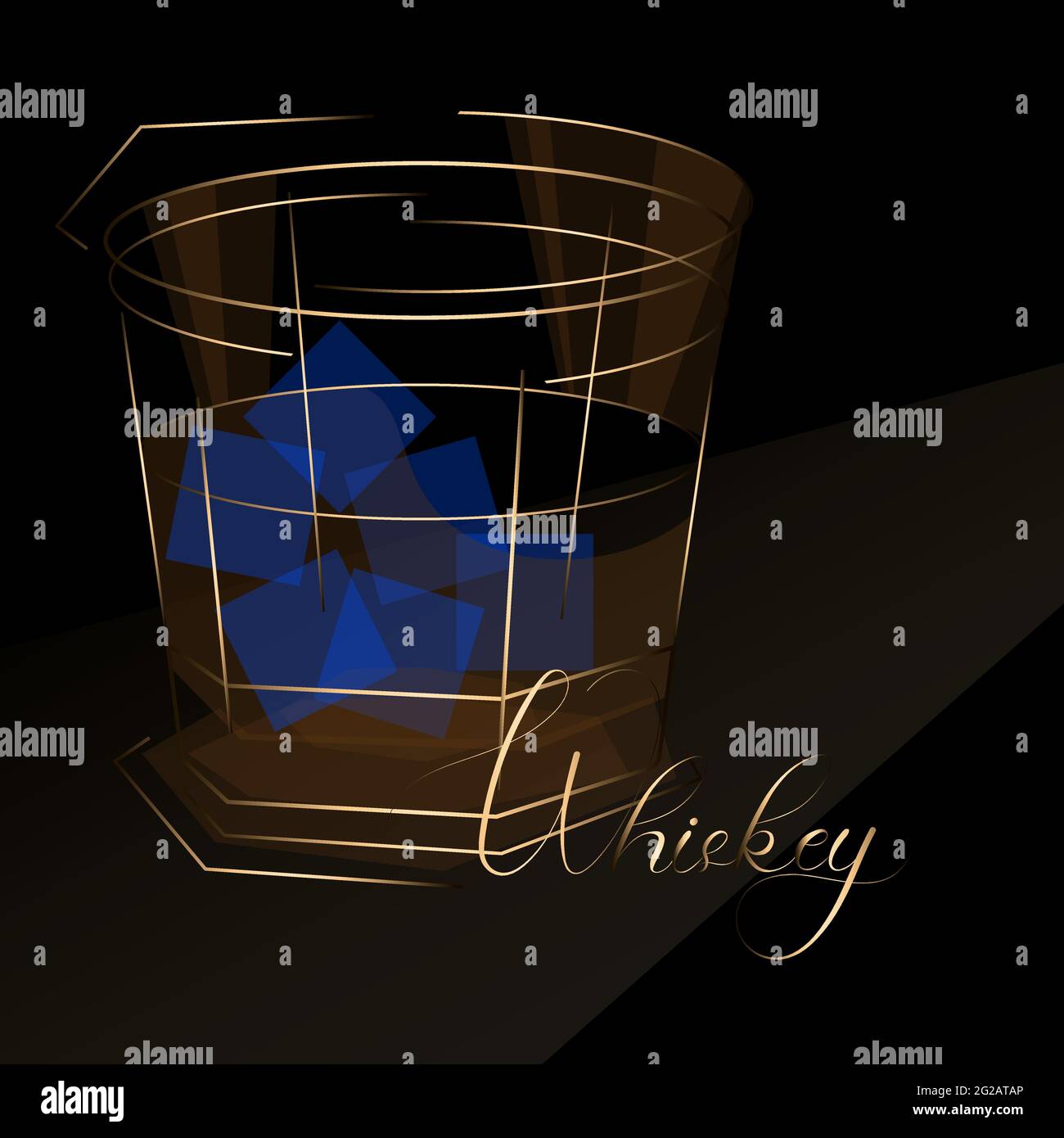 Whisky ice in glass Stock Vector Images - Alamy