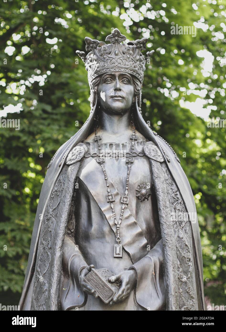 Buftea, Romania - June 6, 2021: Statue of Queen Mary of Romania (Regina ...