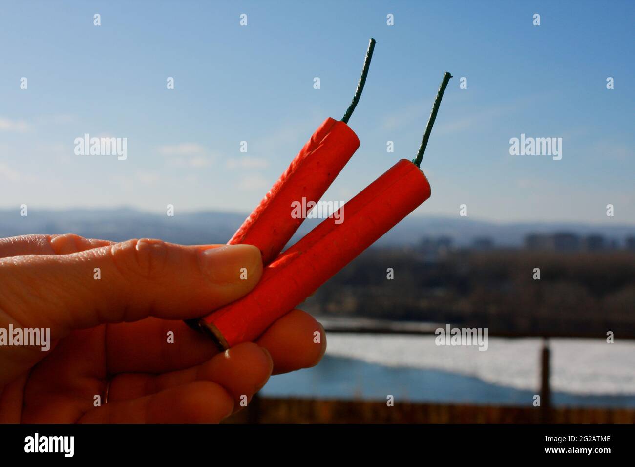 Girl holding firecrackers hi-res stock photography and images - Alamy