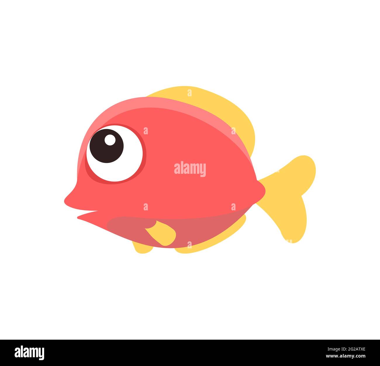 Fish red. Underwater world. Aquarium or tropical marine. Isolated on ...