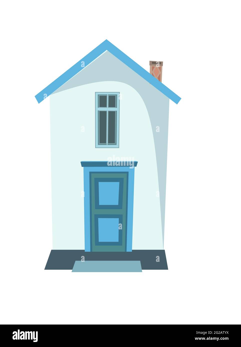 The house is cartoon one-story. Cozy simple rural dwelling in a ...