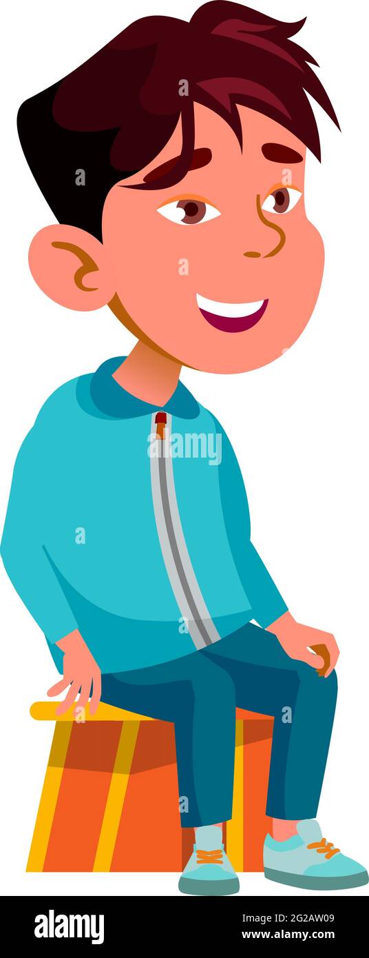 cute boy kid watching cartoon in children cinema cartoon vector Stock ...