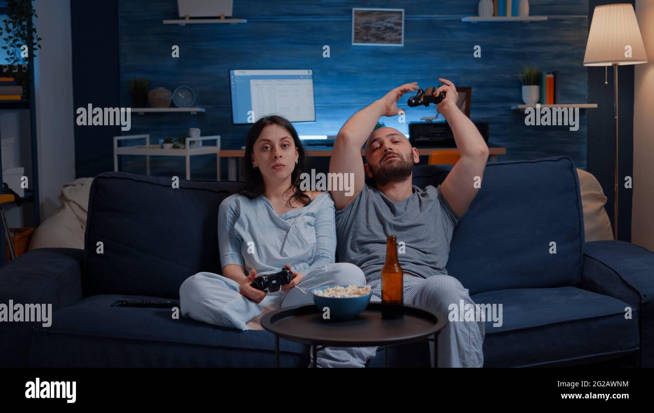 Couple arguing home night hi-res stock photography and images - Alamy