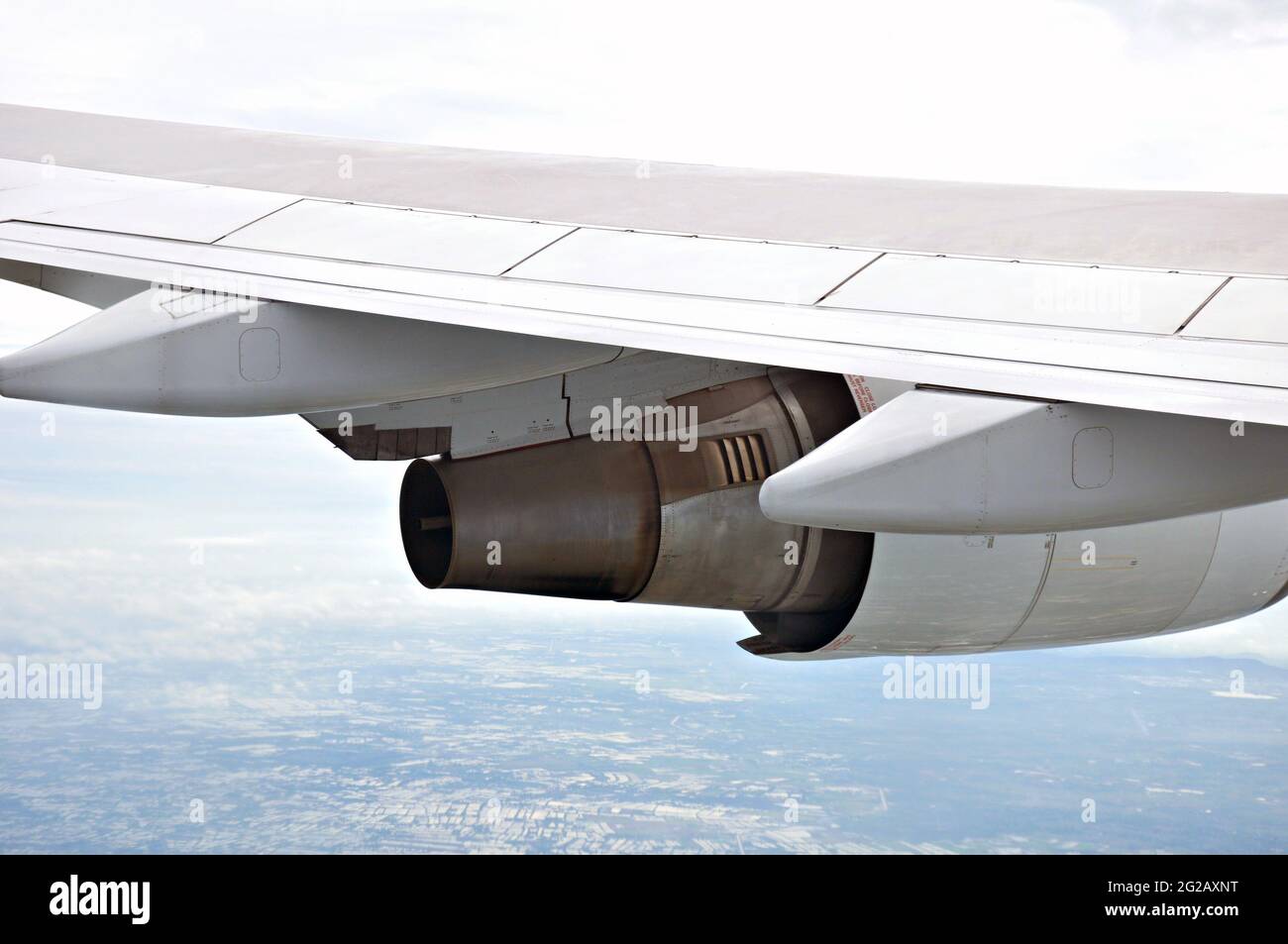 Airplane engine under the wing Stock Photo - Alamy